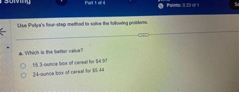 solved use polya s four step method to solve the following