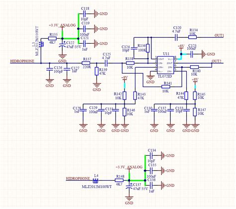 Hydrophone Preamplifier Schematics