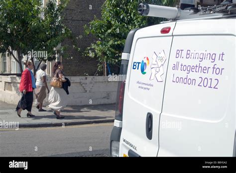 Uk A British Telecom Van Bt Is An Official Sponsor Of The 2012 Olympics London England Photo