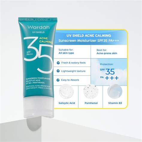 Jual Wardah UV Shield Acne Calming Sunscreen Moisturizer SPF 35 PA