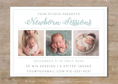 Newborn Mini Session Template Marketing Templates ~ Creative Market