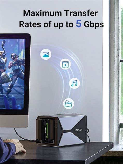 Ugreen Cm335 2 Bay Raid Enclosure Aluminum External Hard Drive Usb3