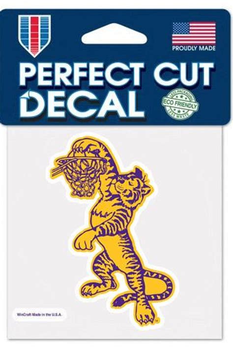 Lsu Tigers Retro Basketball Dunking Tiger 4x4 Perfect Cut Decal