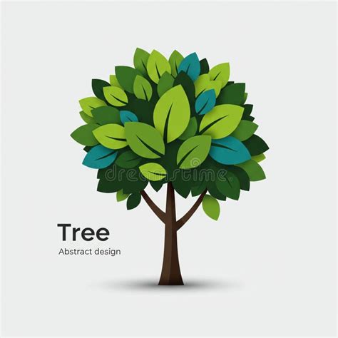 An Abstract Illustration Of A Tree Features A Simple Brown Trunk With A