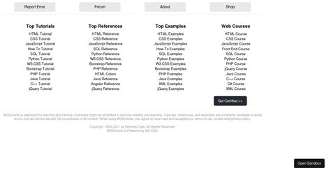 W3school Layout Codesandbox