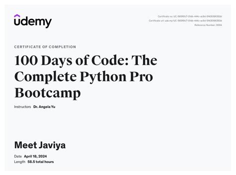 Meet Javiya On Linkedin Codeachievement Python Udemycertified