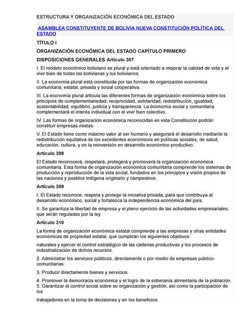 Estructura Y Organización Económica Del Estado Estructura Y