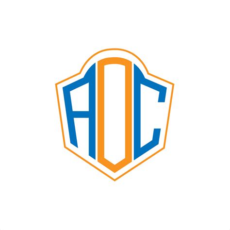 AOC Abstract Monogram Shield Logo Design On White Background AOC Creative Initials Letter Logo