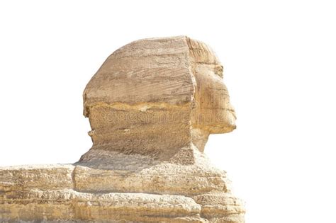 The Great Ancient Sphinx Isolated On A White Background Side View Stock Image Image Of Khafre