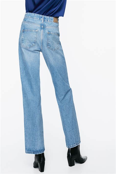 Zara 청바지 Z1975 스트레이트 하이웨이스트 풀 렝스 페칭