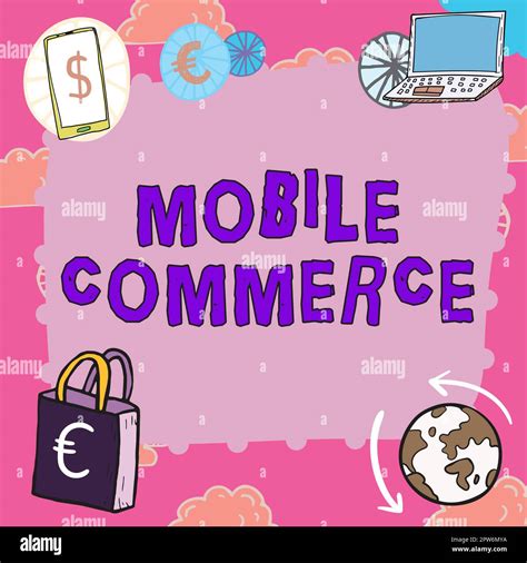 Text Showing Inspiration Mobile Commerce Internet Concept All Online