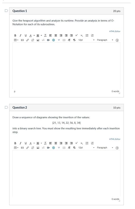 Solved Question 1 20 Pts Give The Heapsort Algorithm And Chegg