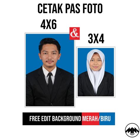 Jual Cetak Pas Foto Formal Kertas Doff Gratis Edit Background