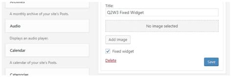 Q W Fixed Widget