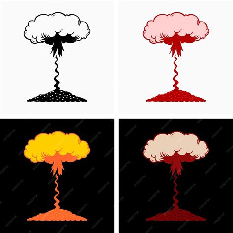 Premium Vector High Altitude Atmospheric Nuclear Explosion