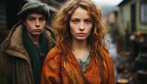 Junge Erwachsene Im Freien Die Sich Die Mode Der Kamera Ansehen Ein Durch Künstliche