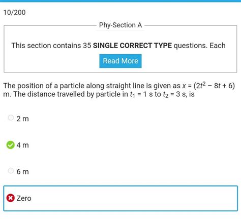 The Position Of A Particle Along Straight Line Is Given As X2t2−8t6 M