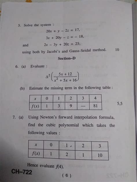bca numerical methods question paper hpu