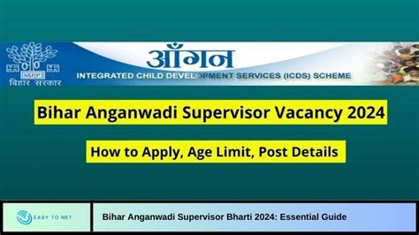 Bihar Anganwadi Supervisor Bharti Essential Guide Easy To Net