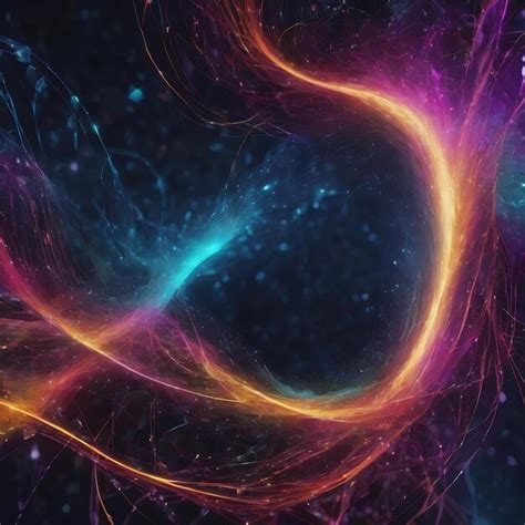 Premium Photo Digital Cyberspace Futuristic Particles Wave Flowing With Lines And Dots Connection