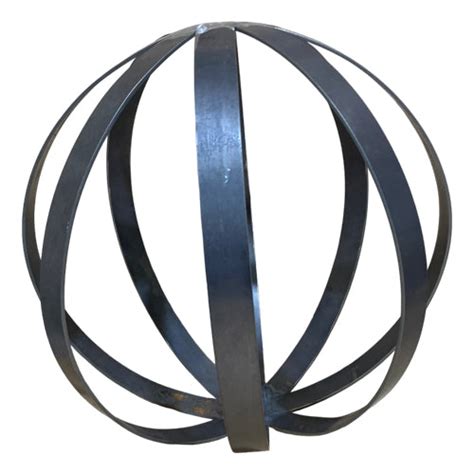 Metal Orb Ball Small 380mm Metal Art Raw Finish Austech Illusions