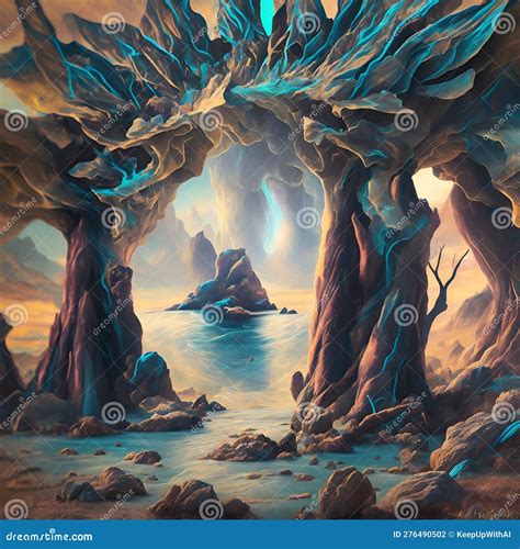 Abstract Painting Of Two Trees Connected By Crowns A Symbolic And Colorful Artwork Created