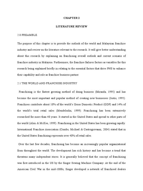 Literature Review | PDF | Franchising | Economies