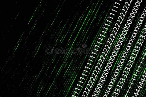 Green Digital Code Numbers In Matrix Style Stock Illustration