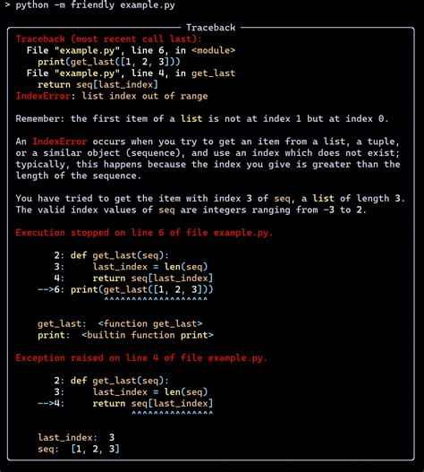 Friendly Traceback 0 7 53