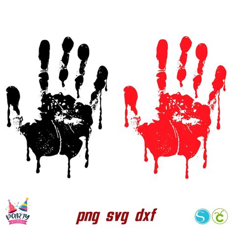 Bloody Hands Svg Clipart Set Hand Cricut Vectors Bloody Hand Clipart