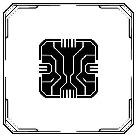 Modern Tech Microchip Circuitry On Geometric Frame 66952325 Vector Art