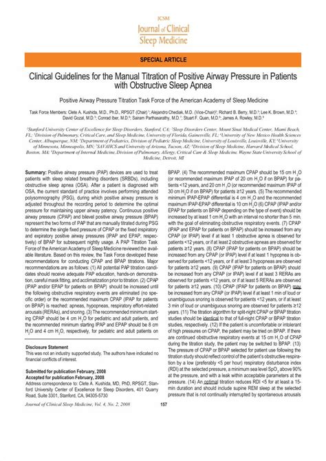 Pdf Clinical Guidelines For Cpap Titration Dokumentips