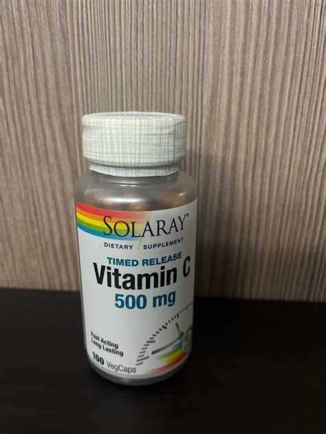 Vitamin C Solaray 500mg, Health & Nutrition, Health Supplements ...