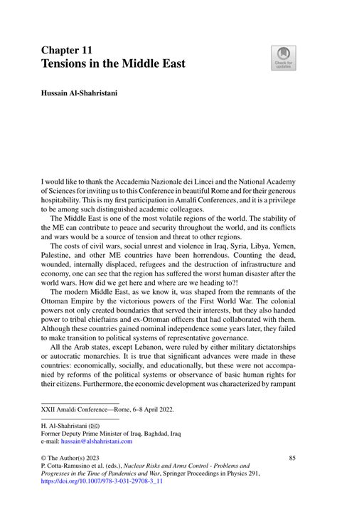 Pdf Tensions In The Middle East