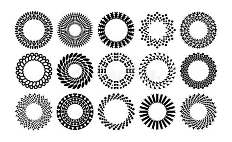 Abstract Element Circle Frame Logo Design Bundle Geometric Line Round Border Stock Vector