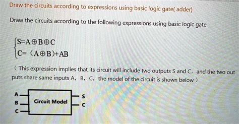 Draw The Circuits According To Expressions Using Basic Logic Gates