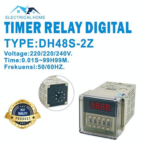 Jual Timer Relay Digital Timer Delay Relay Digital Dh48s 2z 220vac Shopee Indonesia