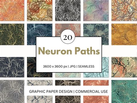 Seamless Digital Paper Neuron Paths 20 Designs Etsy