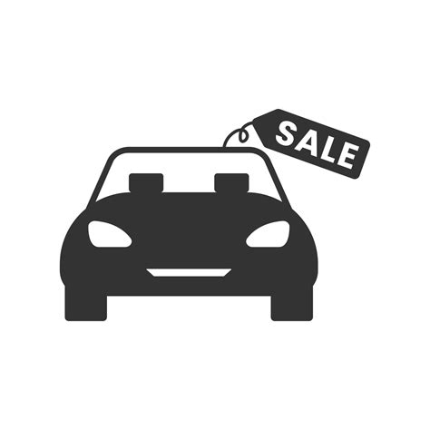 Vector Illustration Of Car For Sale Icon In Dark Color And White