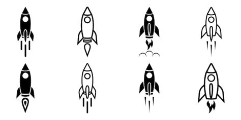 Premium Vector Set Of Rocket Vector Icons Launch Spaceship Or Spacecraft Rocket Fast Flying
