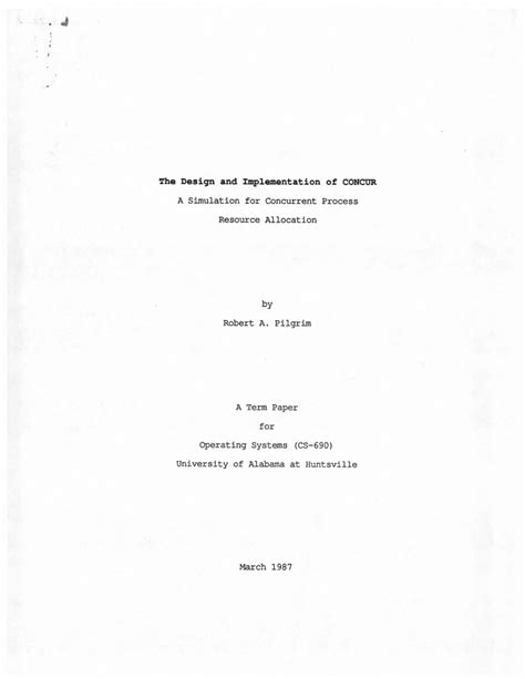 pdf the design and implementation of concur a simulation for