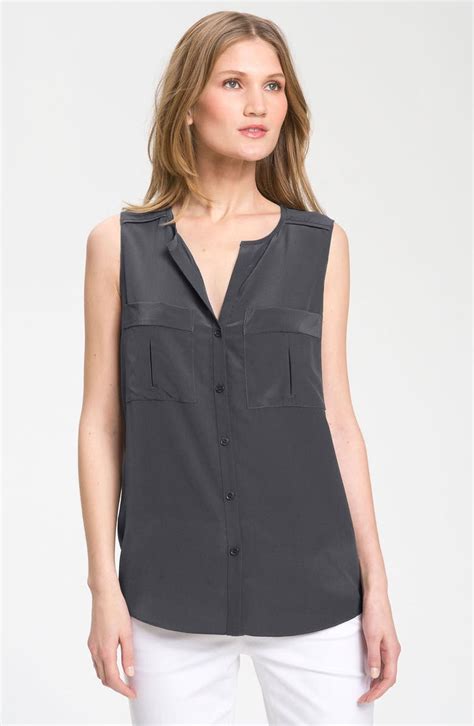 Nordstrom Collection Sleeveless Fluid Silk Blouse Nordstrom