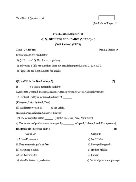 business economics 2024 fybcom sem 1 pdf