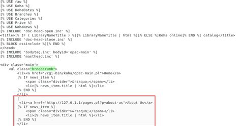 Add Custom Links On OPAC Breadcrumb LIBTECHNOPHILE