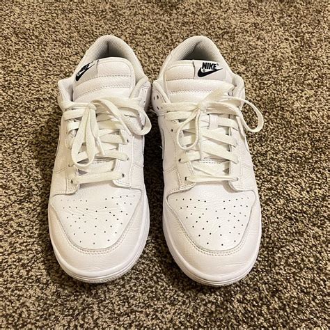 Crispy White Nike Dunk Lows They Have Been Worn A Depop