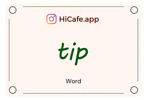English Word Tip Meaning And Definition Hicafe English Word Tip Meaning And Definition Hicafe