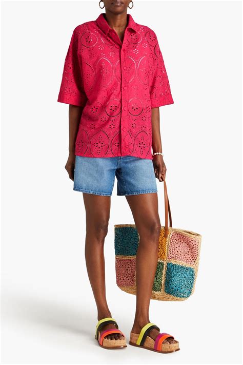 CHARO RUIZ IBIZA Isma Broderie Anglaise Cotton Blend Shirt THE OUTNET
