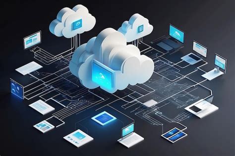 premium photo 2d rendering cloud computing