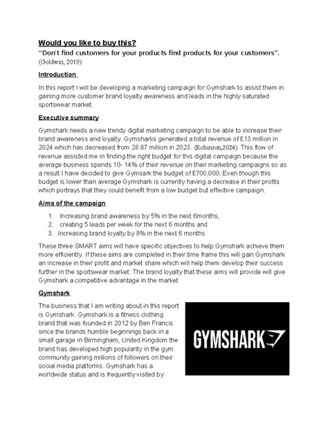 Unit 17 Assignment 2 Draft Would You Like To Buy This “dont Find Customers For Your Products