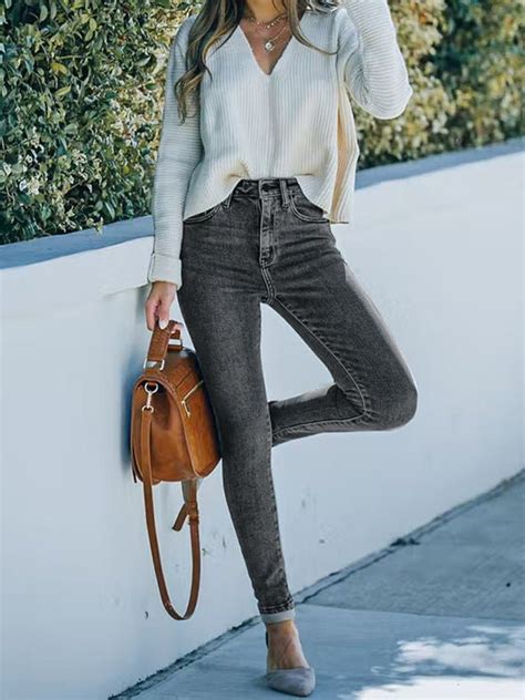 Washed Highwaist Super Stretch Denim Skinny Jeansthingy Londonfree
